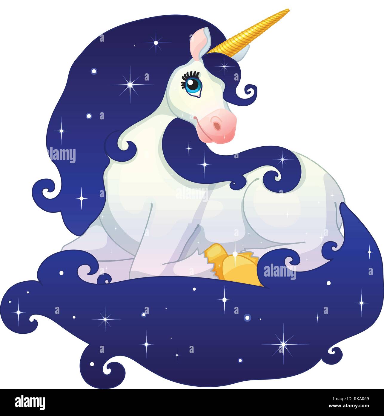 vector cartoon animal clipart: magic unicorn Stock Vector Image & Art ...