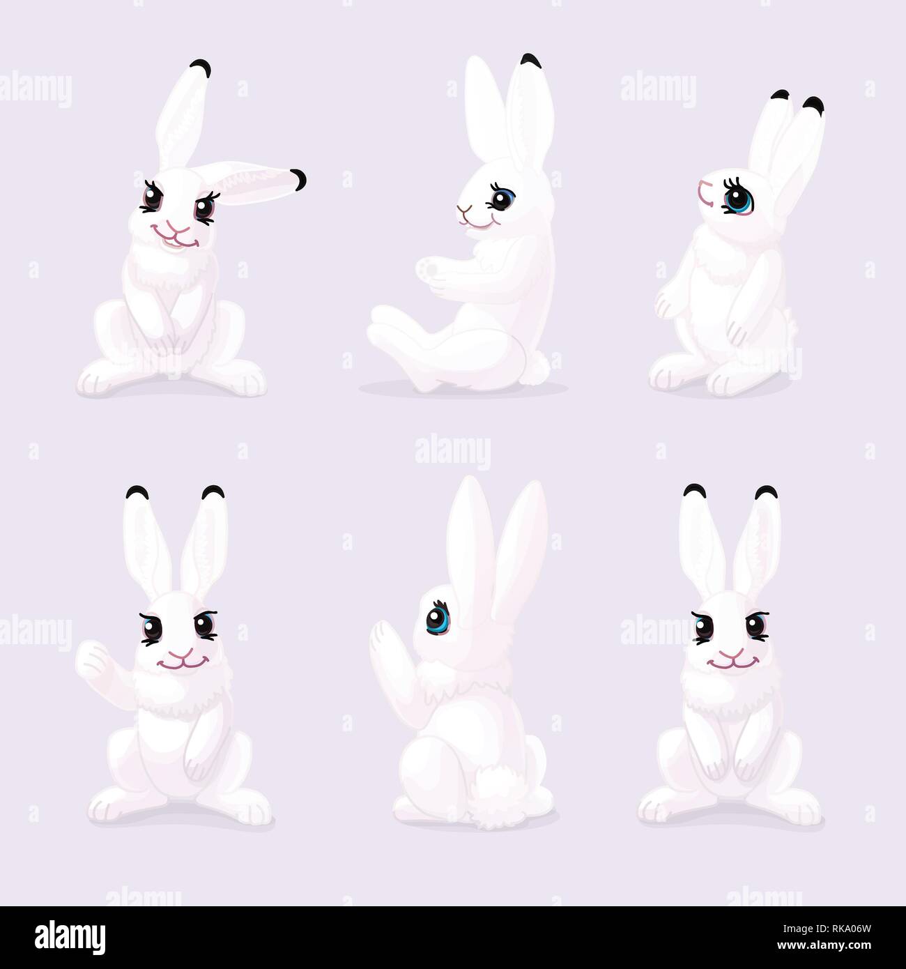 vector cartoon animal clipart: white polar hare Stock Vector Image ...
