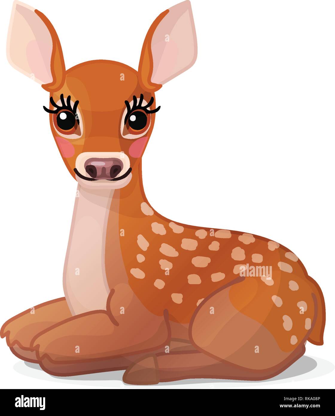 vector cartoon animal clipart: fawn Red deer set Stock Vector Image ...