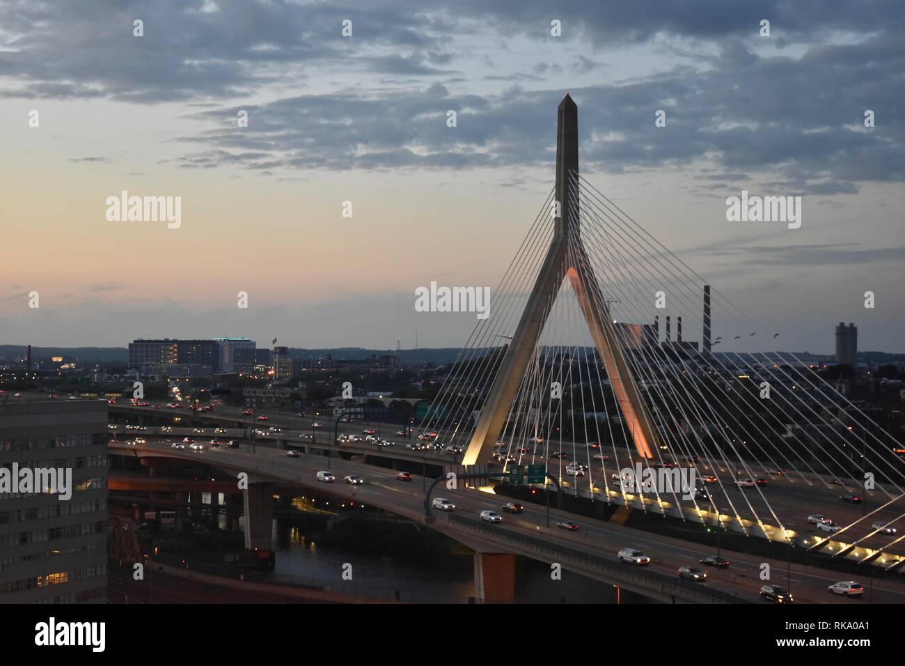 Boston's iconic Leonard P. Zakim Bunker Hill Memorial Bridge built ...