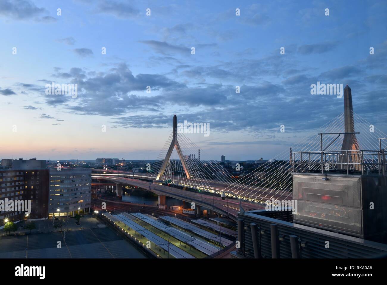 Boston's iconic Leonard P. Zakim Bunker Hill Memorial Bridge built ...