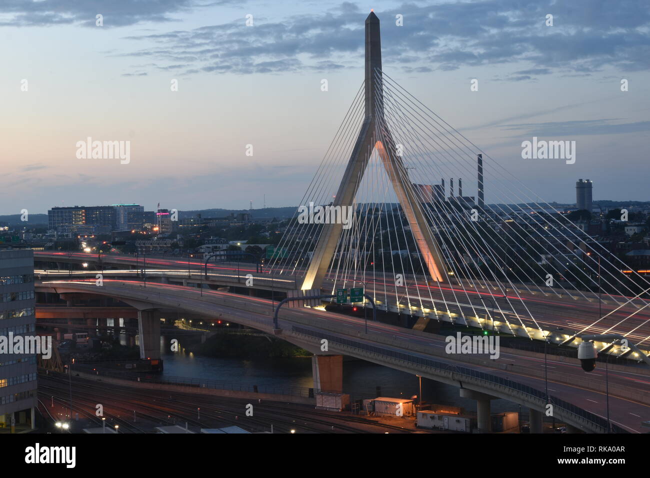 Boston's iconic Leonard P. Zakim Bunker Hill Memorial Bridge built ...