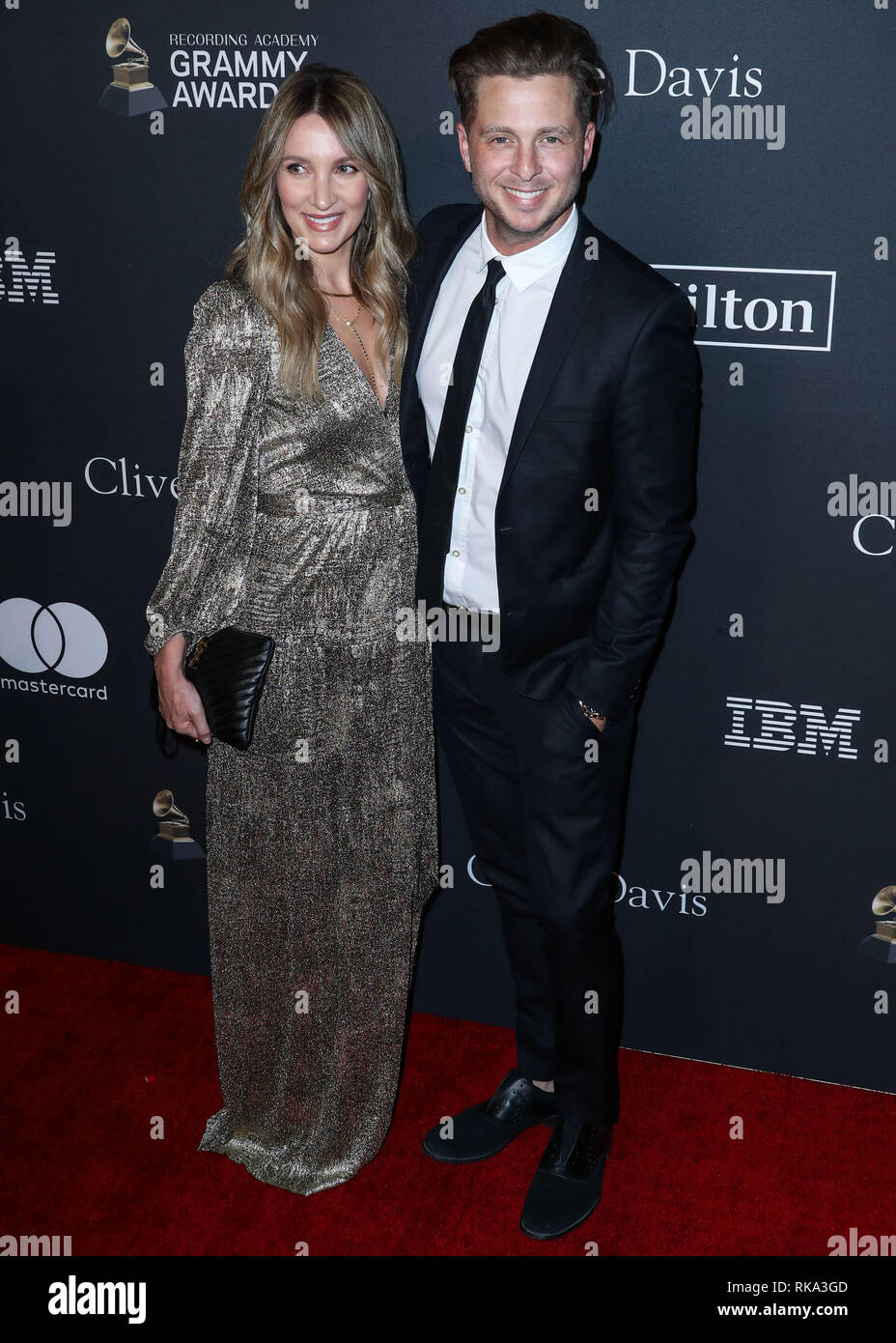 California, USA. 9th Feb 2019. Genevieve Tedder and singer Ryan Tedder ...