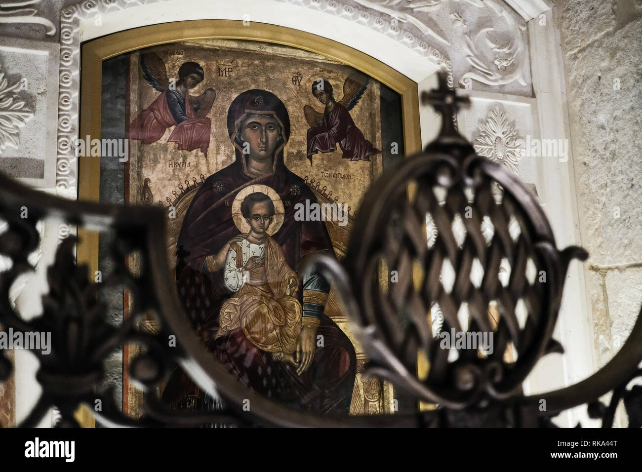 Jerusalem, Israel. 10th February, 2019. The 'Prison of Christ', a small ...