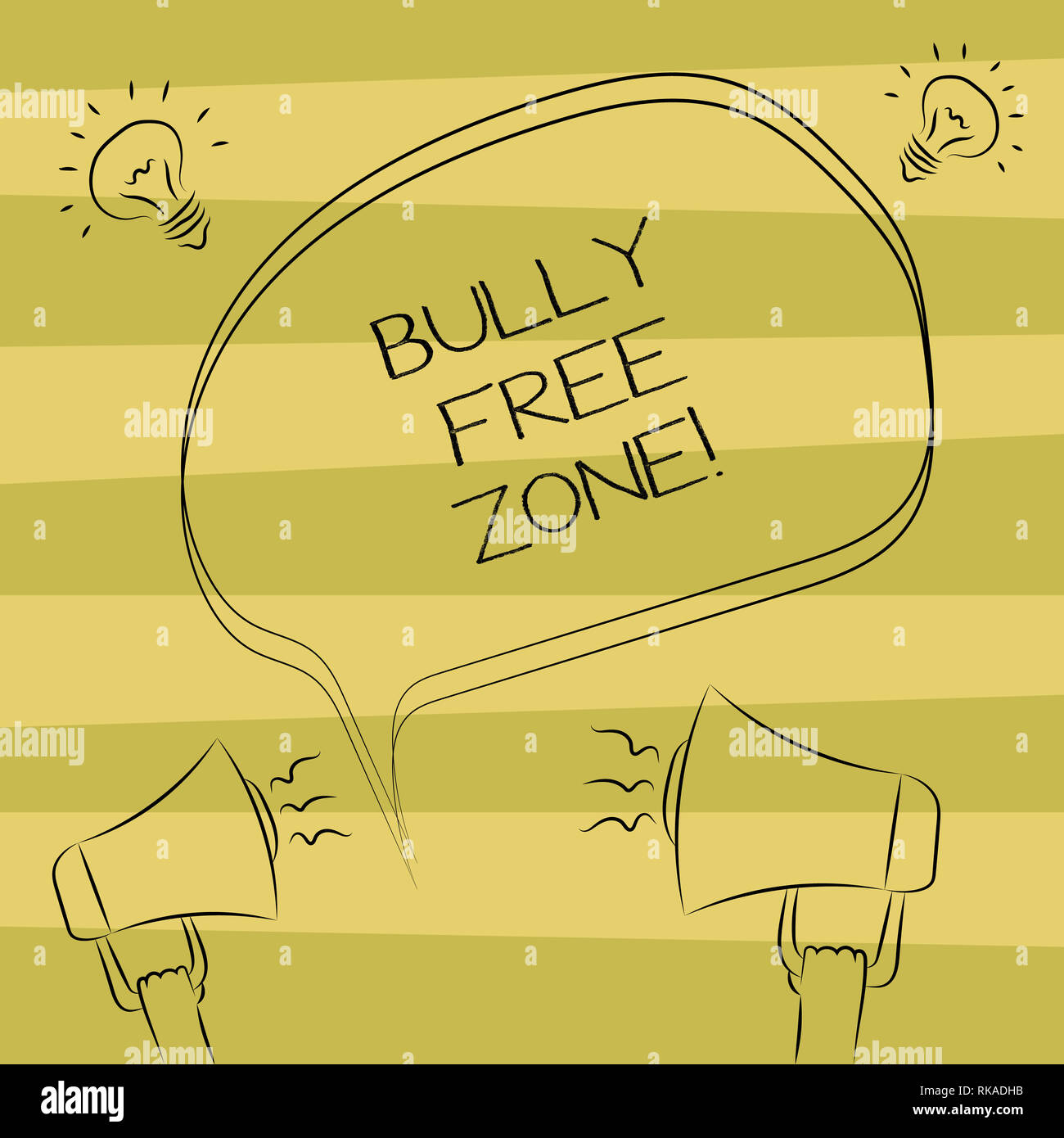 Text sign showing Bully Free Zone. Conceptual photo Be respectful to ...