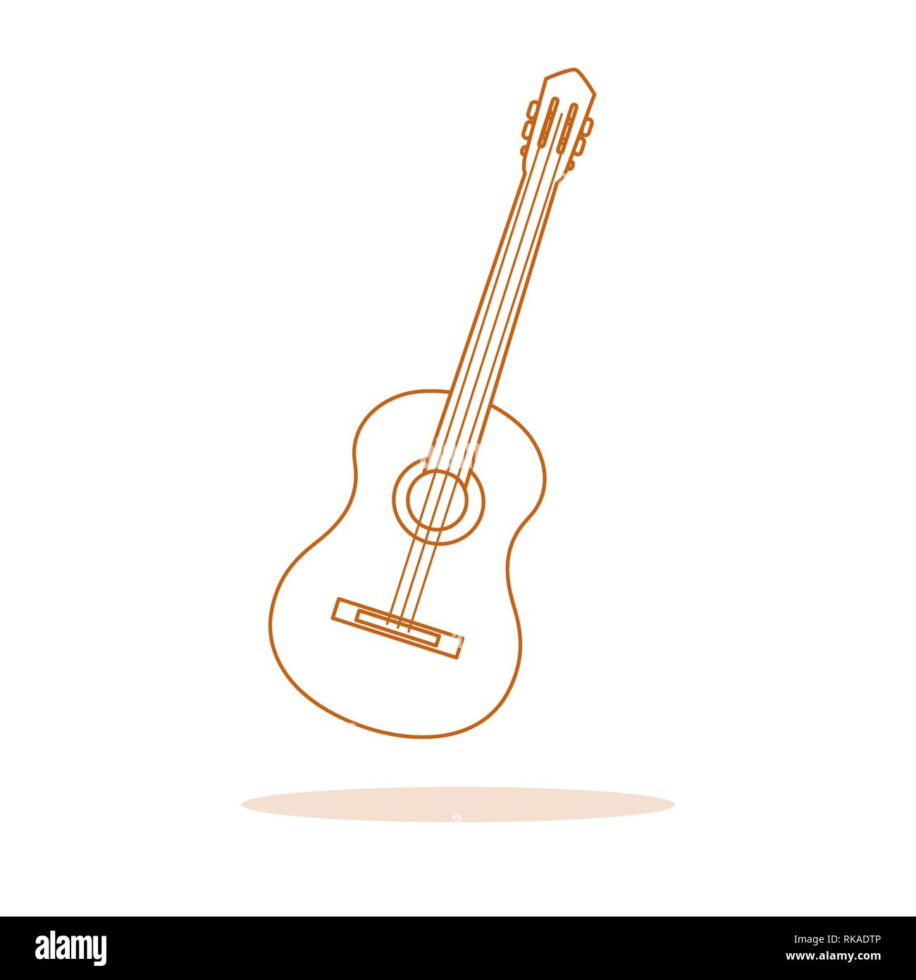 Vector illustration with guitar. Acoustic guitar. String musical ...