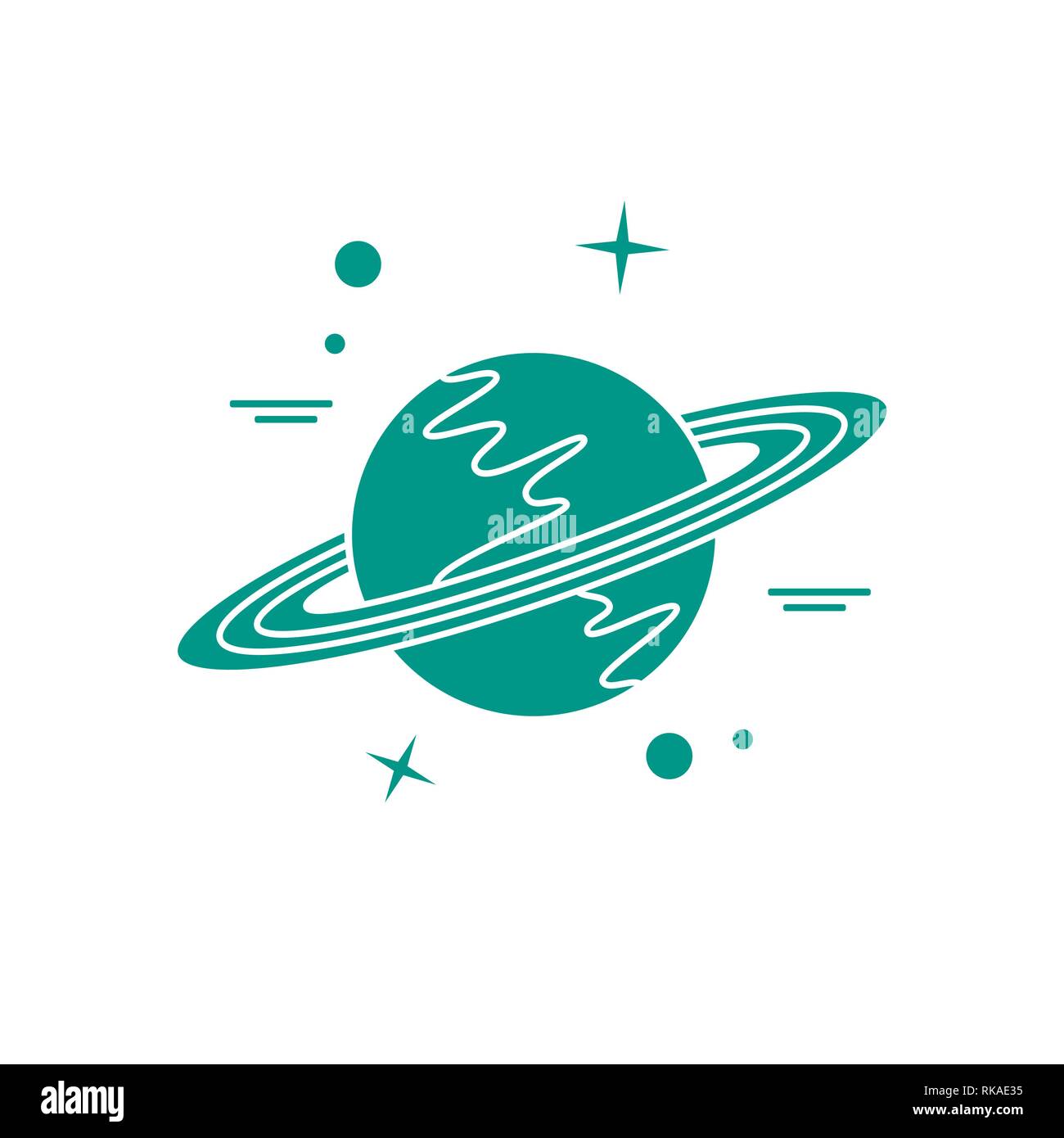 Vector illustration of the planet Saturn with ring system. Design for ...