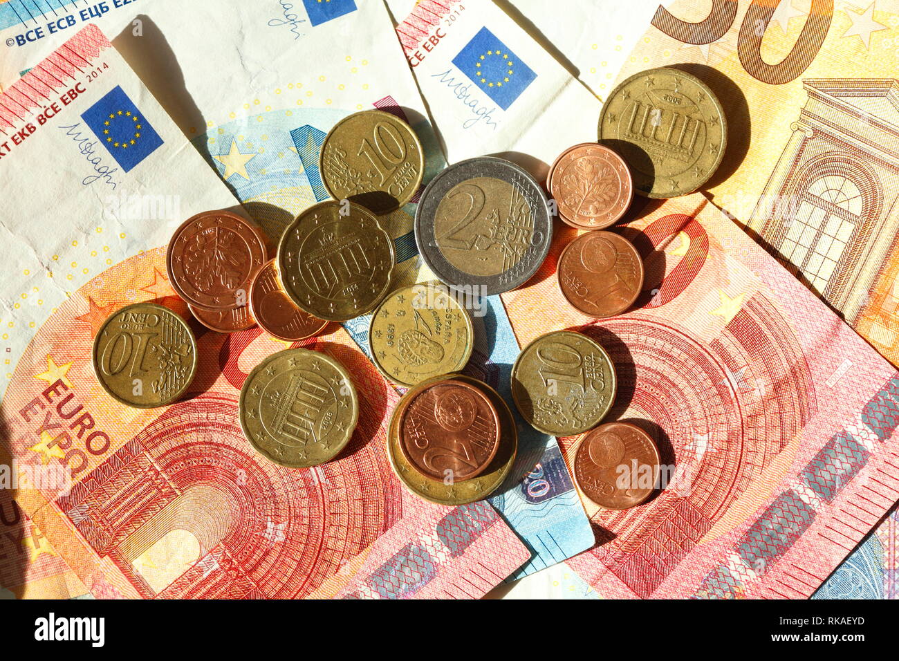 Euro notes and euro coins, Germany- Europe Stock Photo - Alamy
