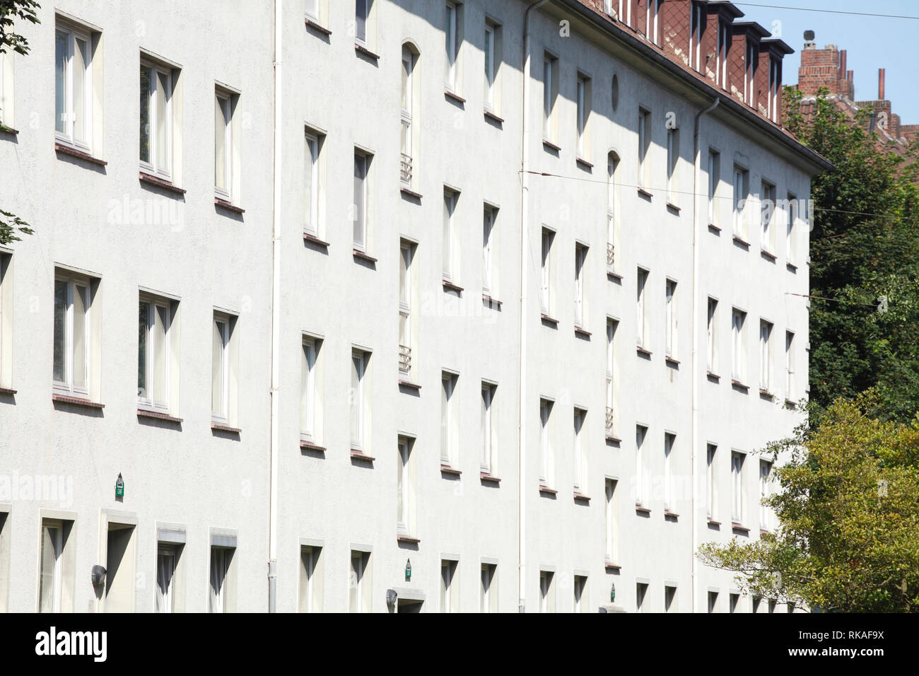 white multi-family houses, window front, Bremerhaven-Lehe Stock Photo ...
