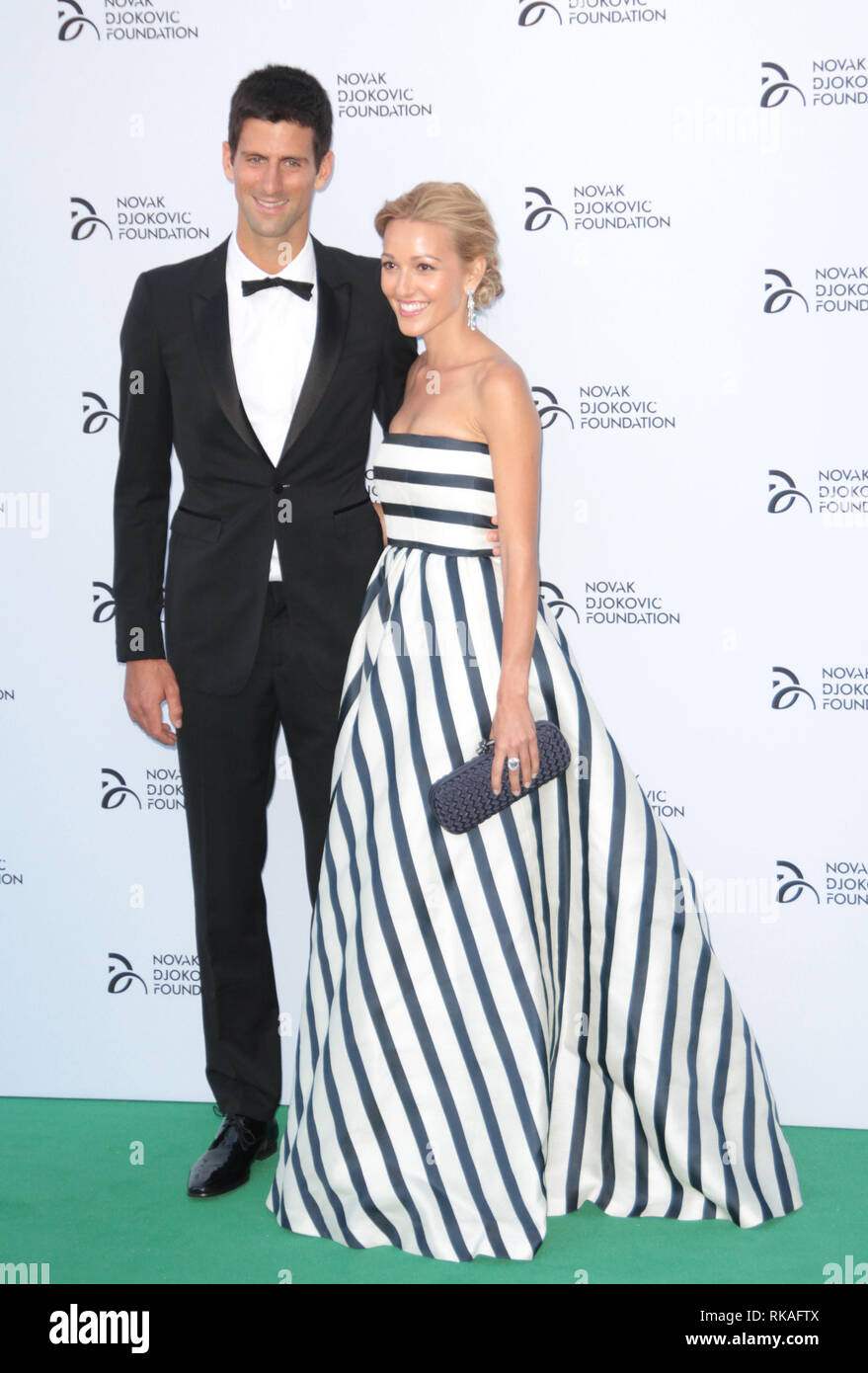 Novak Djokovic and Jelena Ristic arrive at The Novak Djokovic ...