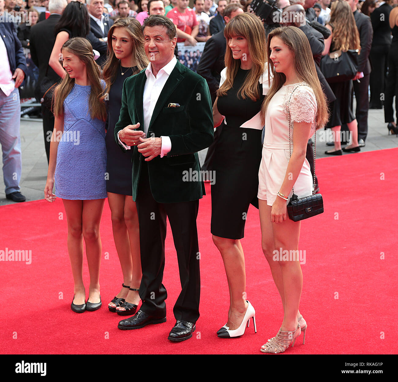 Sylvester Stallone with family (from left) Sistine, 16, wife Jennifer ...