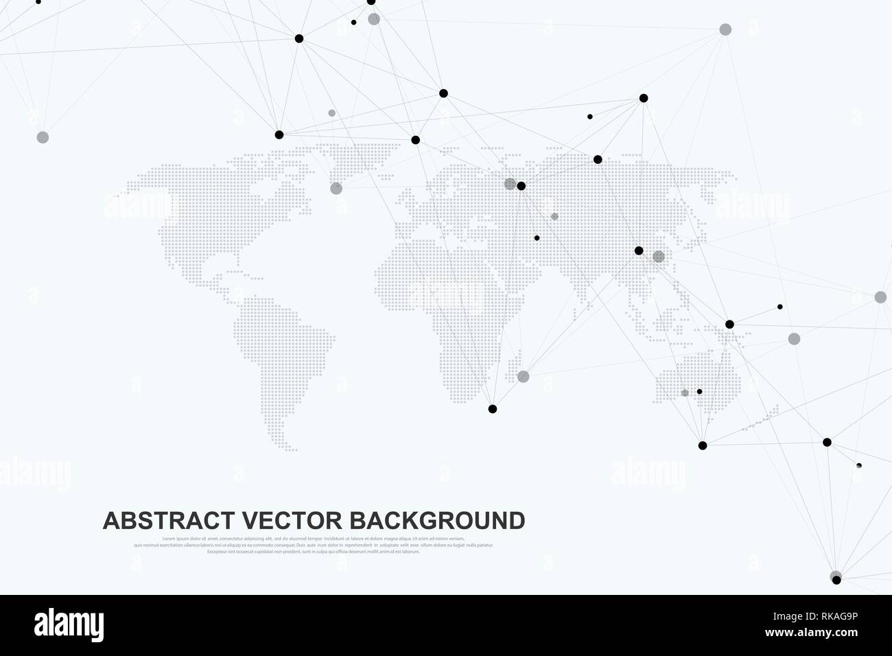 Networking connection concept abstract technology. Global network connections with points and ...