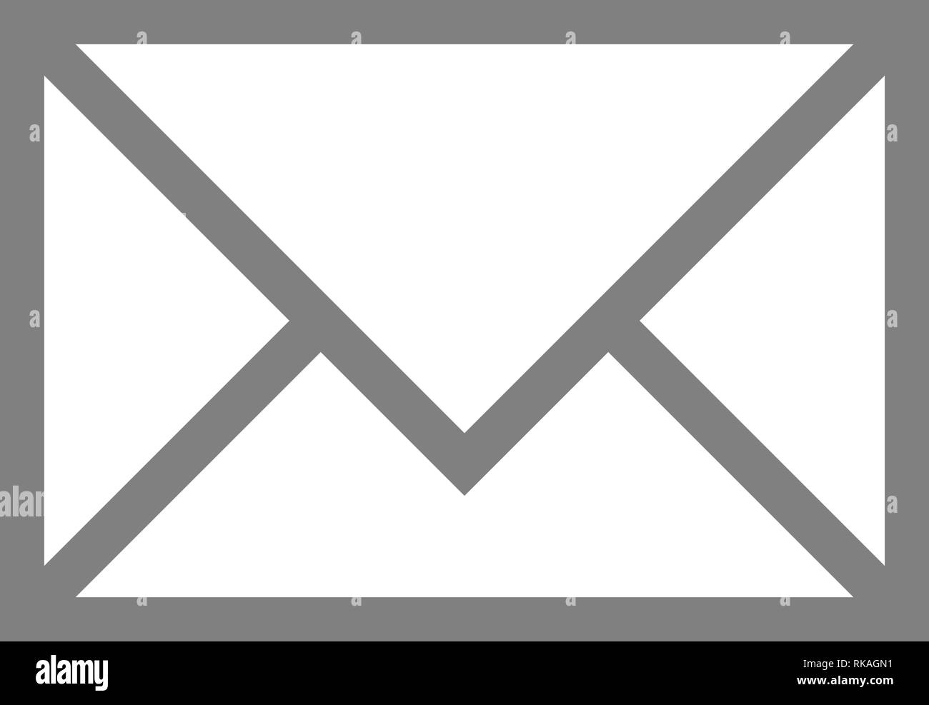 Mail symbol icon - gray simple outline, isolated - vector illustration ...