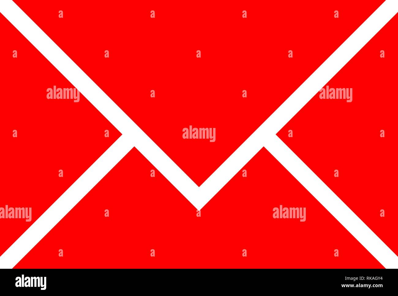 Mail symbol icon - red simple, isolated - vector illustration Stock ...