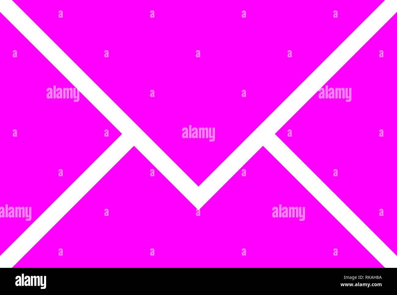 Mail symbol icon - purple simple, isolated - vector illustration Stock ...