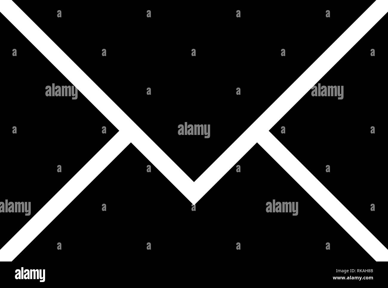 Mail symbol icon - black simple, isolated - vector illustration Stock ...