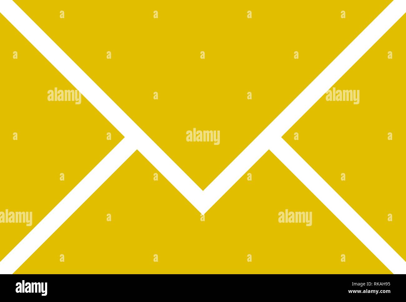 Mail symbol icon - golden simple, isolated - vector illustration Stock ...