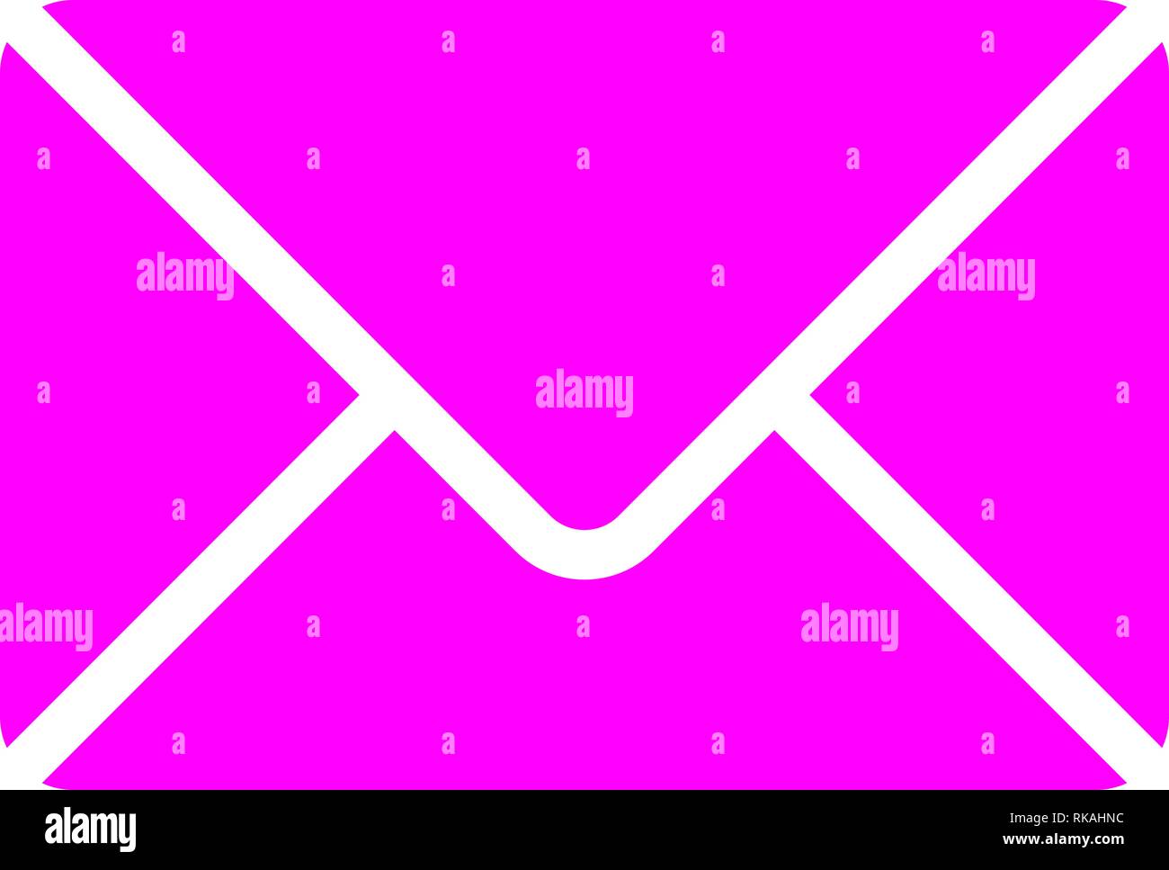 Mail symbol icon - purple simple with rounded corners, isolated ...