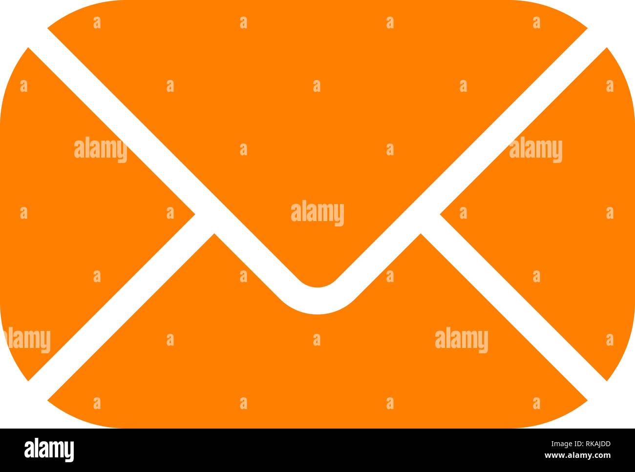 Mail symbol icon - orange simple with rounded corners, isolated ...