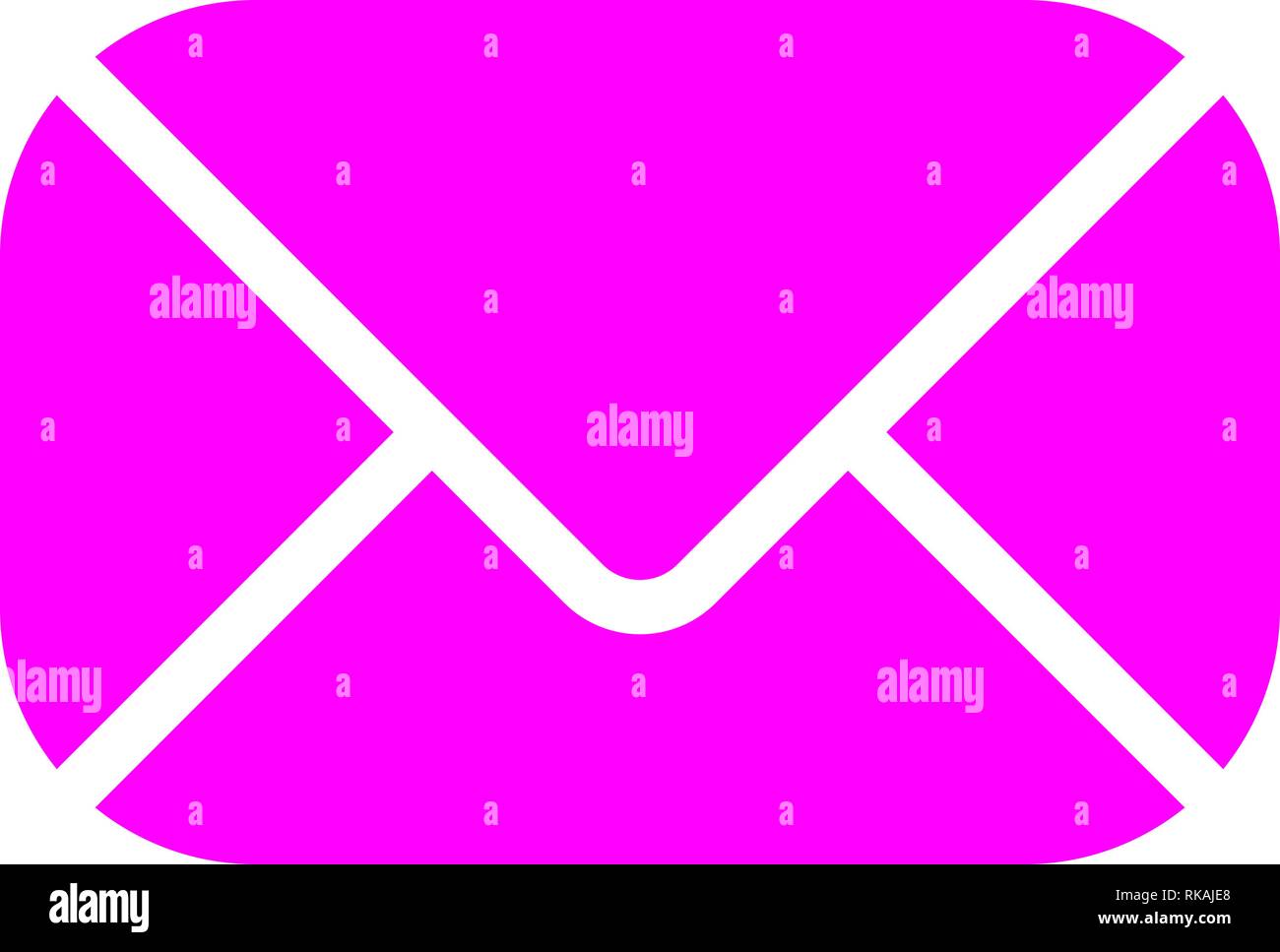 Mail symbol icon - purple simple with rounded corners, isolated ...