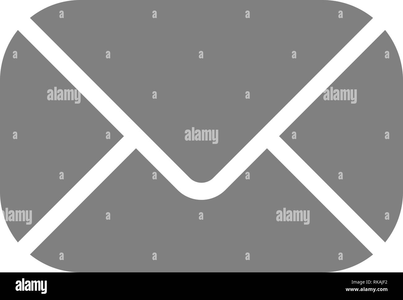 Mail symbol icon - gray simple with rounded corners, isolated - vector ...