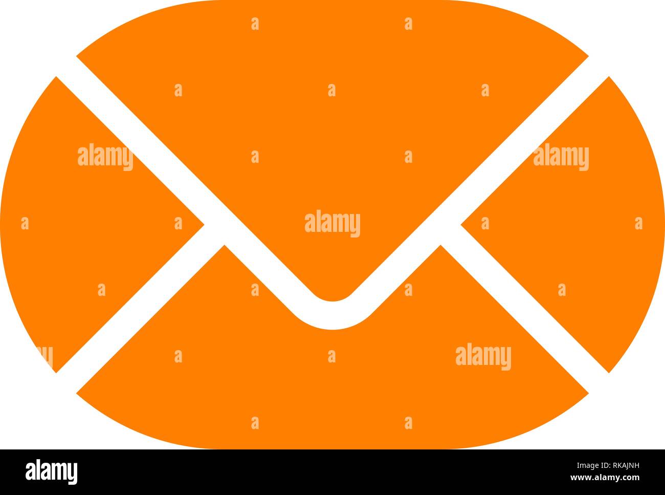Mail symbol icon - orange simple rounded, isolated - vector ...