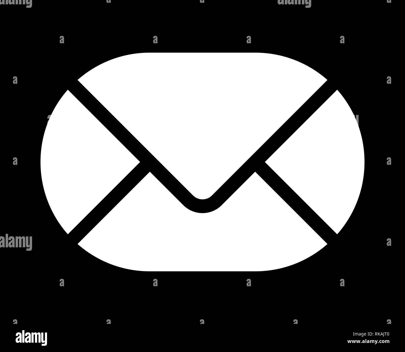 Mail symbol icon - white simple rounded, isolated - vector illustration ...