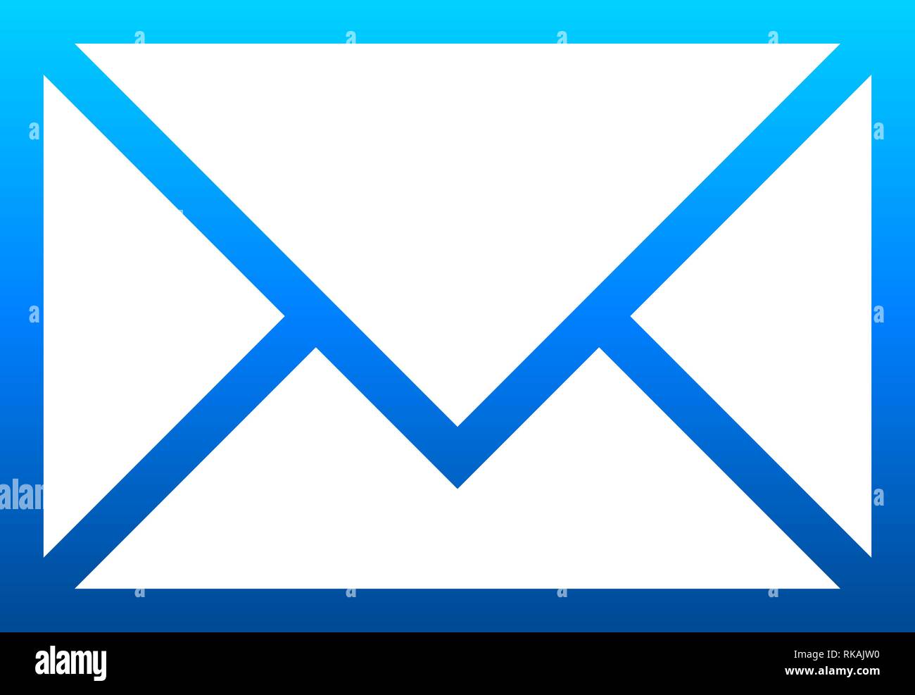 Mail symbol icon - blue gradient outline, isolated - vector ...