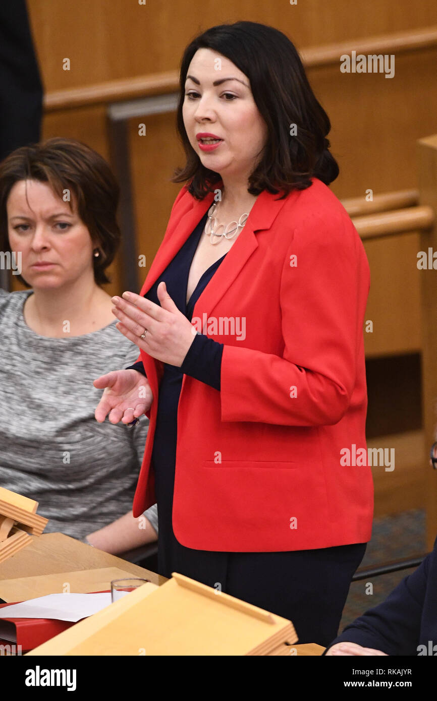 Politicians attend the Scottish First Minister's Questions at Holyrood ...