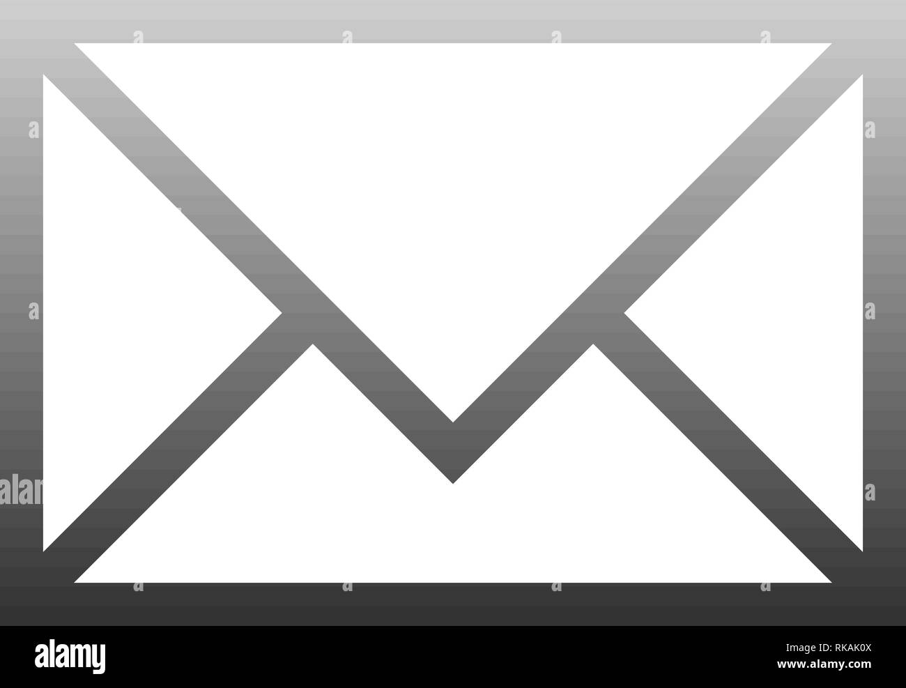 Mail symbol icon - gray gradient outline, isolated - vector ...