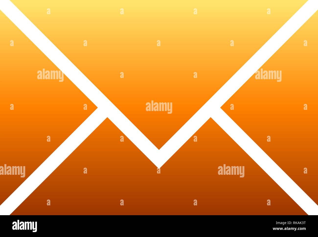 Mail symbol icon - orange gradient, isolated - vector illustration ...