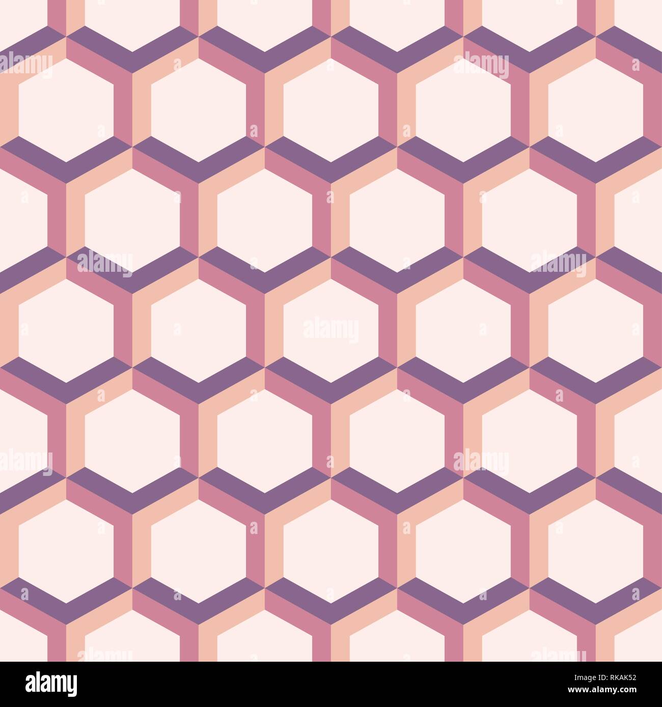 Seamless geometric abstract patterns from colorful hexagons. Retro colors. Fashion geometrical ...