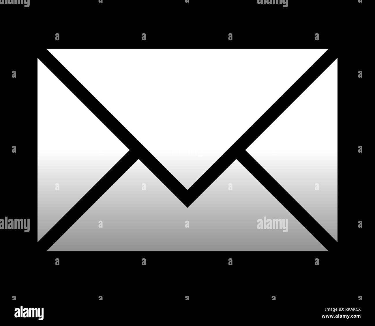 Mail symbol icon - white gradient, isolated - vector illustration Stock ...