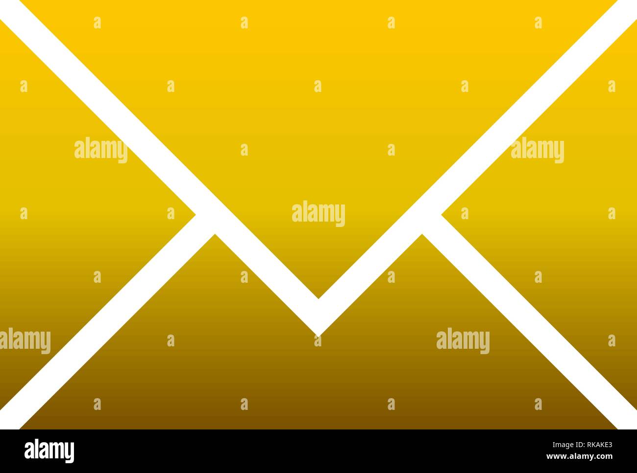 Mail symbol icon - golden gradient, isolated - vector illustration ...