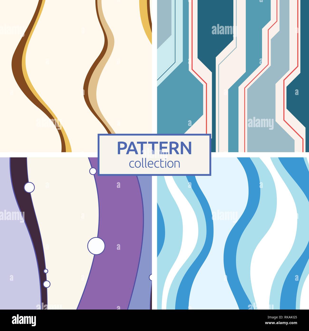 Set of four abstract colorful vector seamless patterns of straight and ...