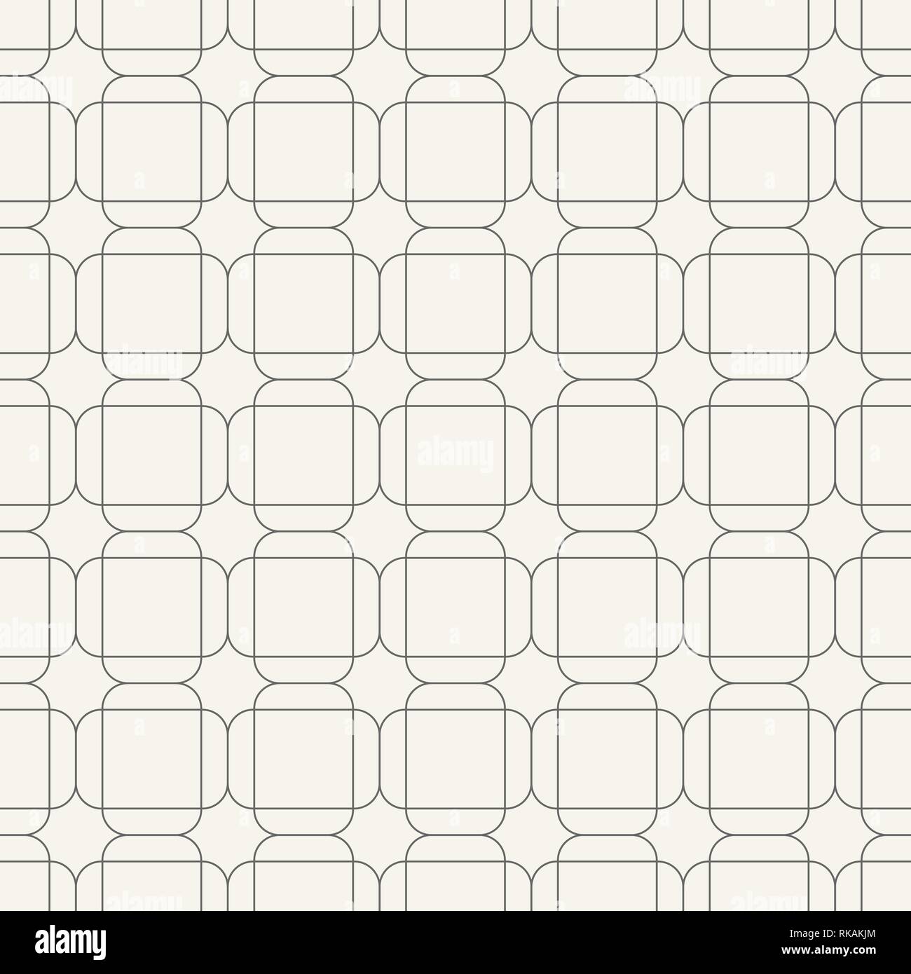 Abstract seamless pattern of overlapping rounded rectangles. Geometric wallpaper. Tiles motif ...