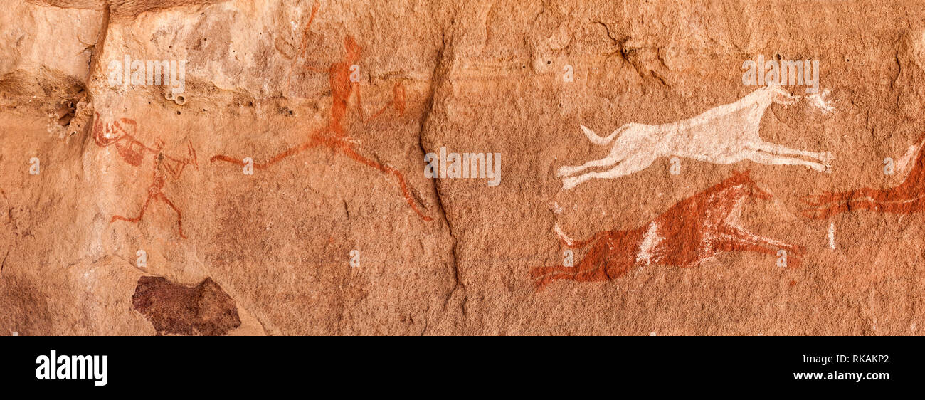 Prehistoric Petroglyphs - Rock Art - Akakus (Acacus) Mountains, Sahara ...
