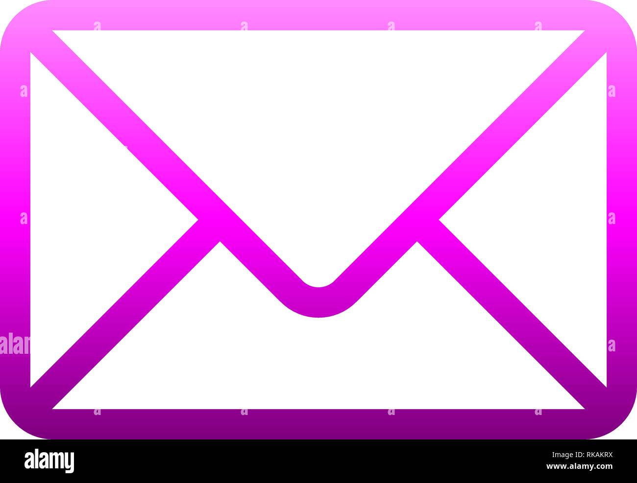 Mail symbol icon - purple gradient outline with rounded corners ...