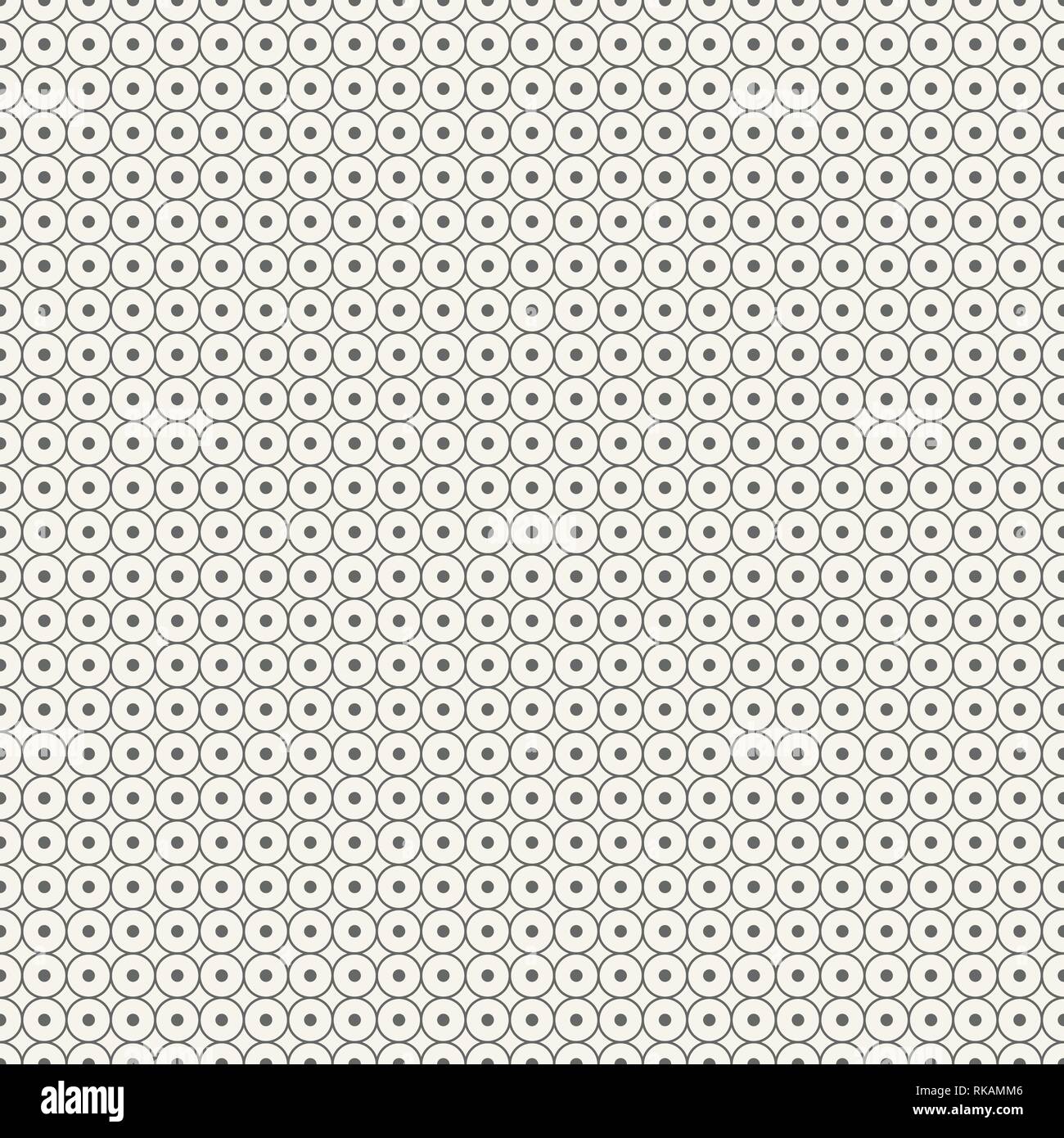 Abstract seamless pattern of circles and dots. Simple geometric ...