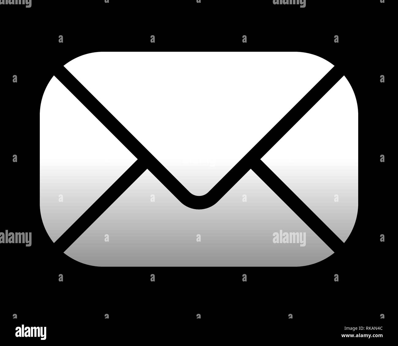Mail symbol icon - white gradient with rounded corners, isolated ...