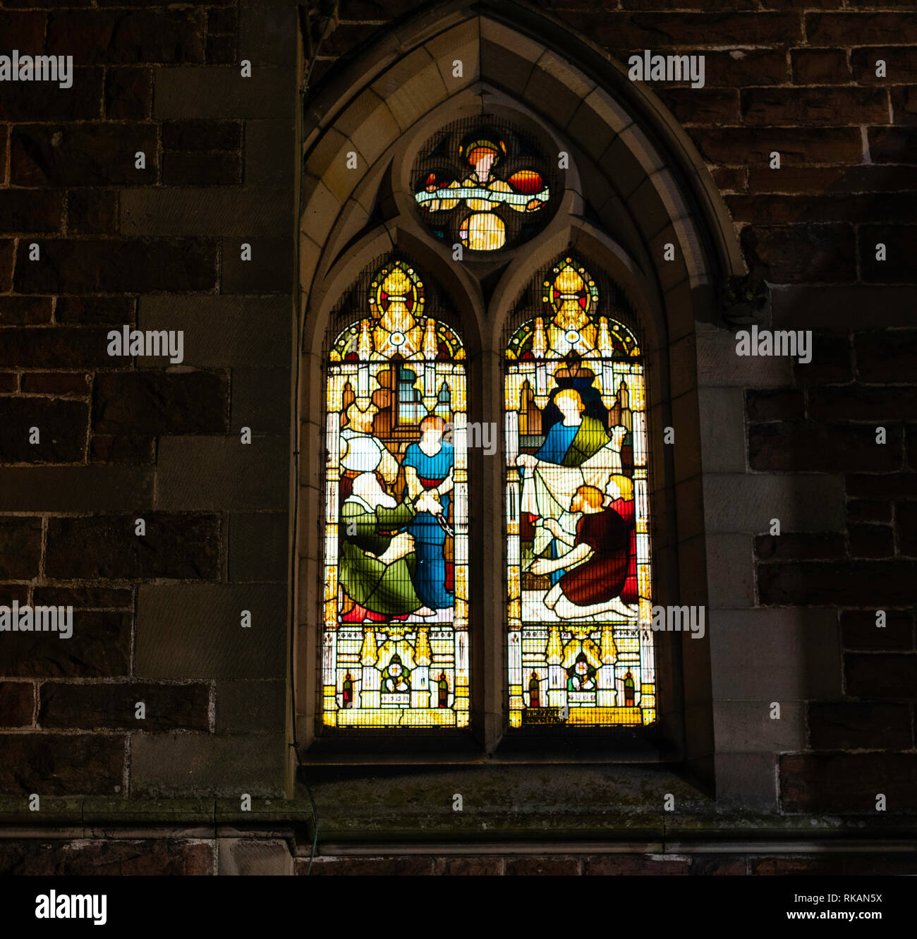 Stained Glass Window, St Andrews Church, Kelso, Scotland Stock Photo ...