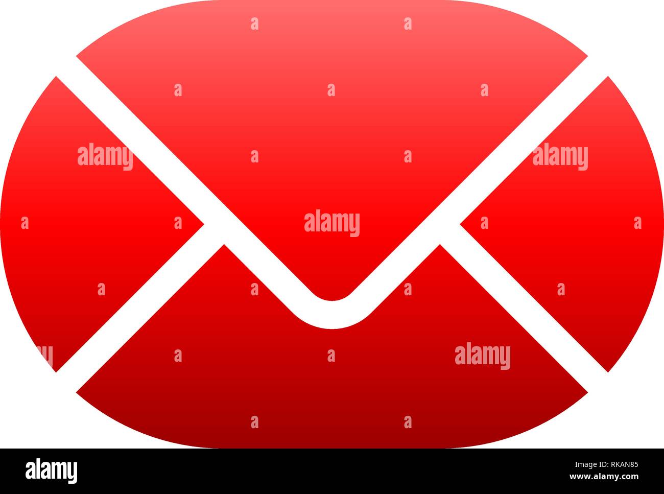 Mail symbol icon - red gradient rounded, isolated - vector illustration ...