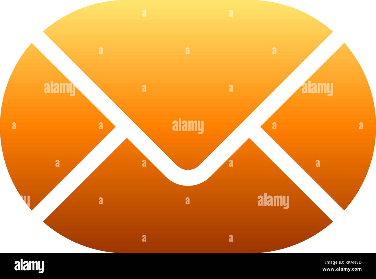Mail symbol icon - orange gradient rounded, isolated - vector ...