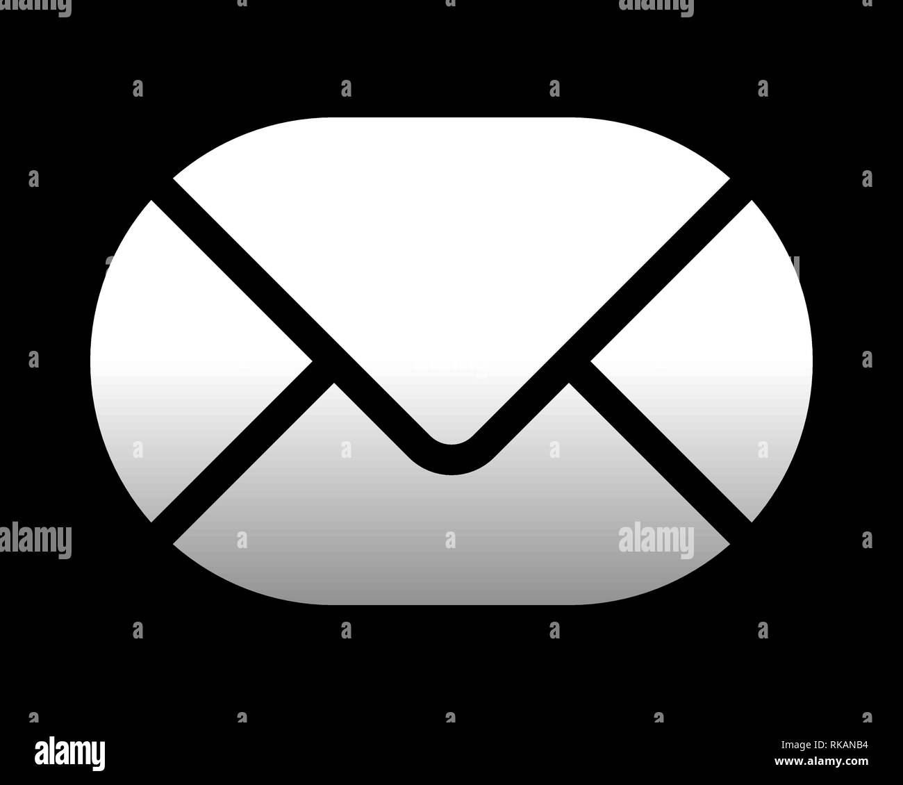 Mail symbol icon - white gradient rounded, isolated - vector ...