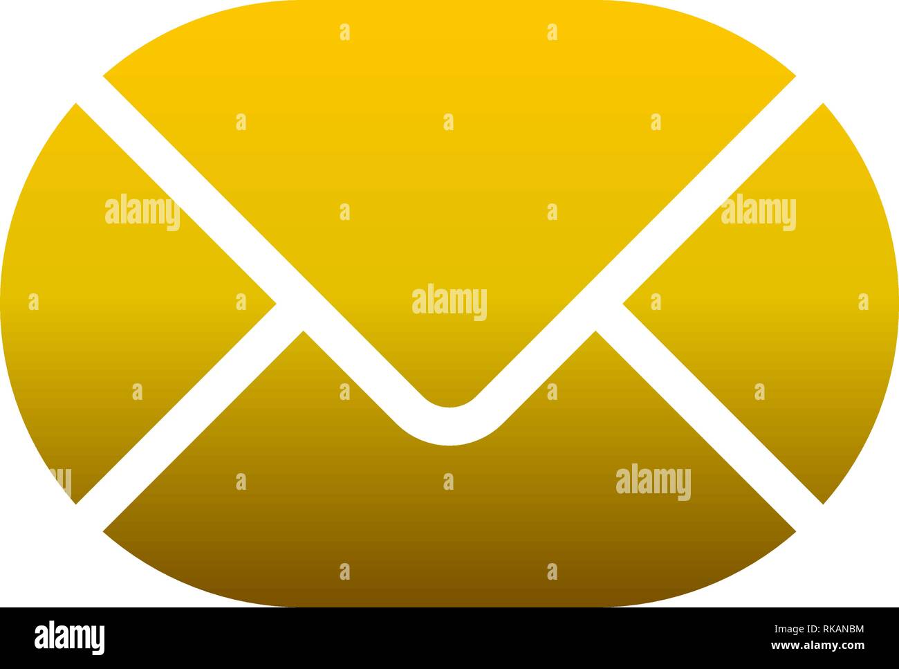 Mail symbol icon - golden gradient rounded, isolated - vector ...