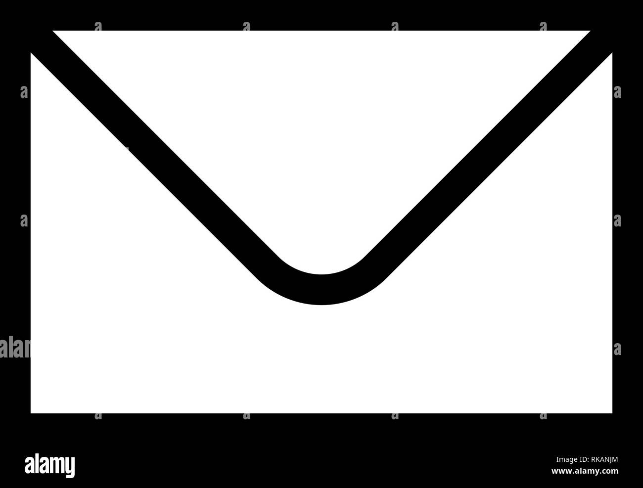Mail symbol icon - black simple outline, isolated - vector illustration ...