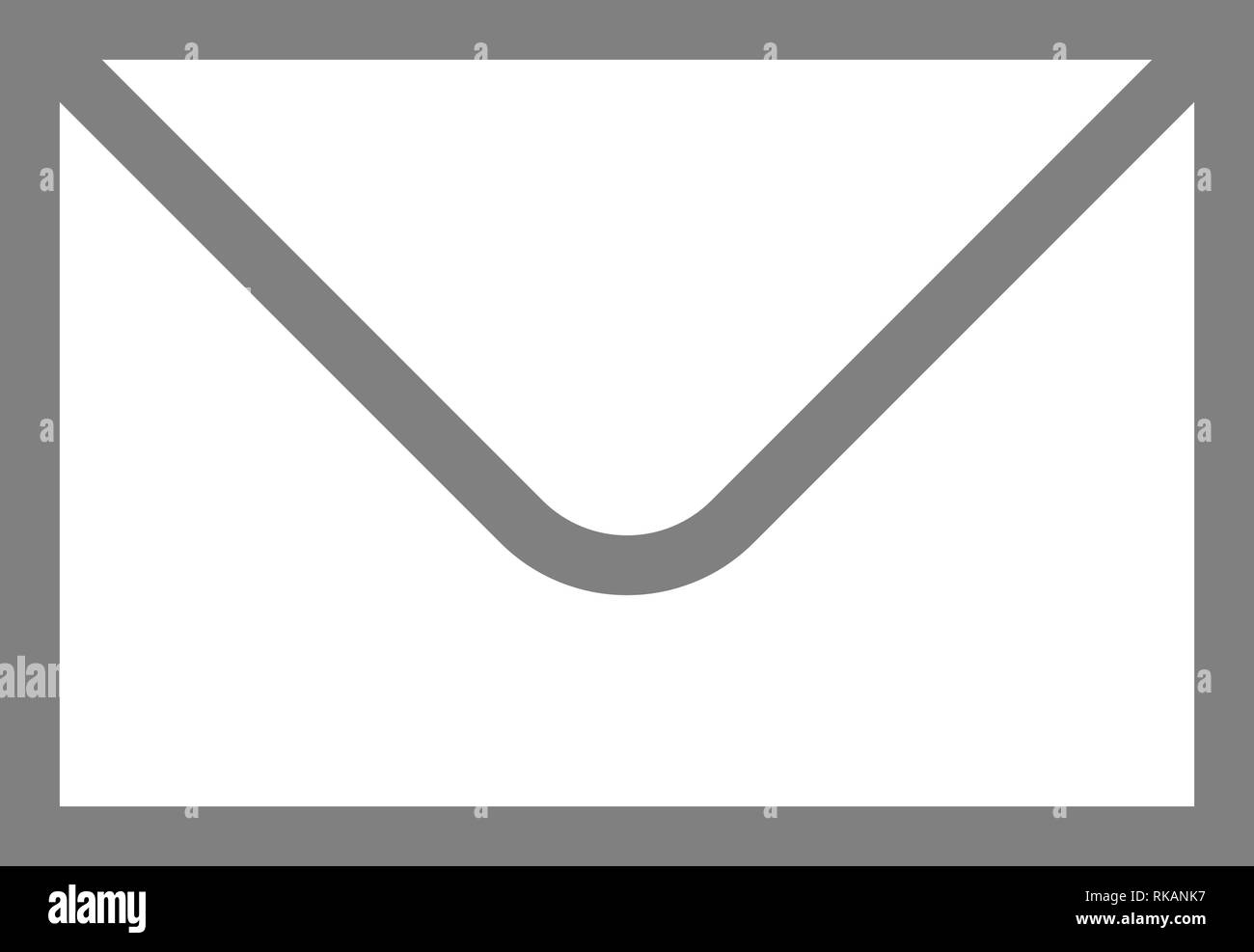 Mail symbol icon - gray simple outline, isolated - vector illustration ...