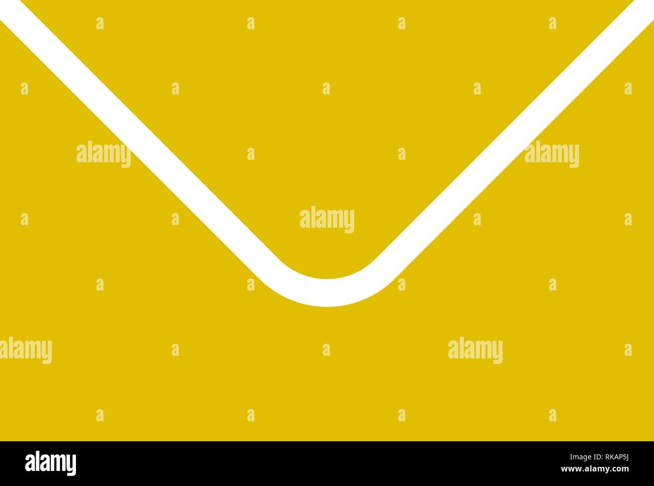 Mail symbol icon - golden simple, isolated - vector illustration Stock ...