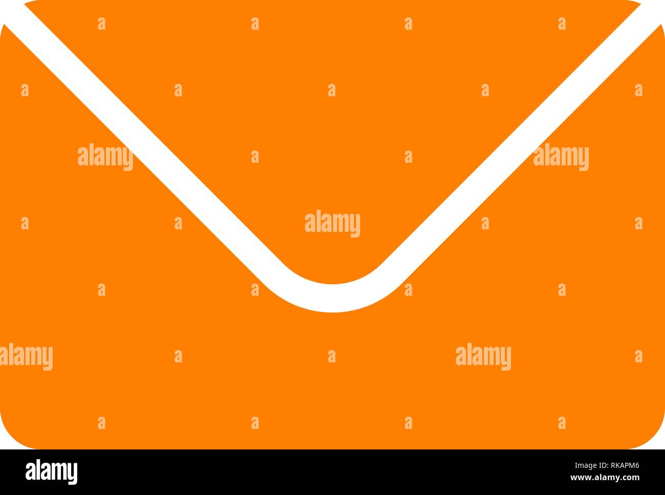 Mail symbol icon - orange simple with rounded corners, isolated ...
