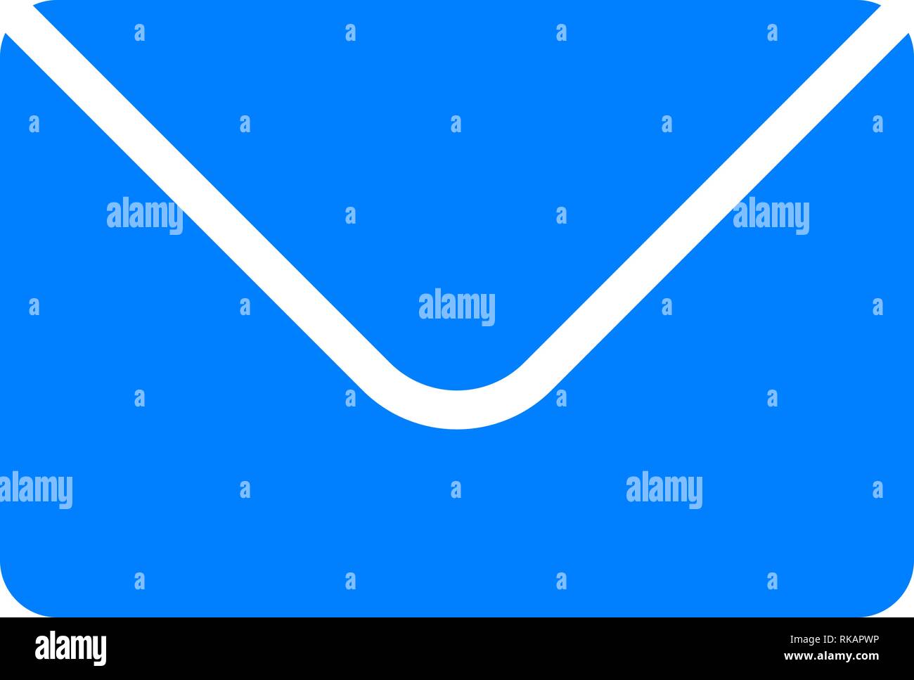 Mail symbol icon - blue simple with rounded corners, isolated - vector ...